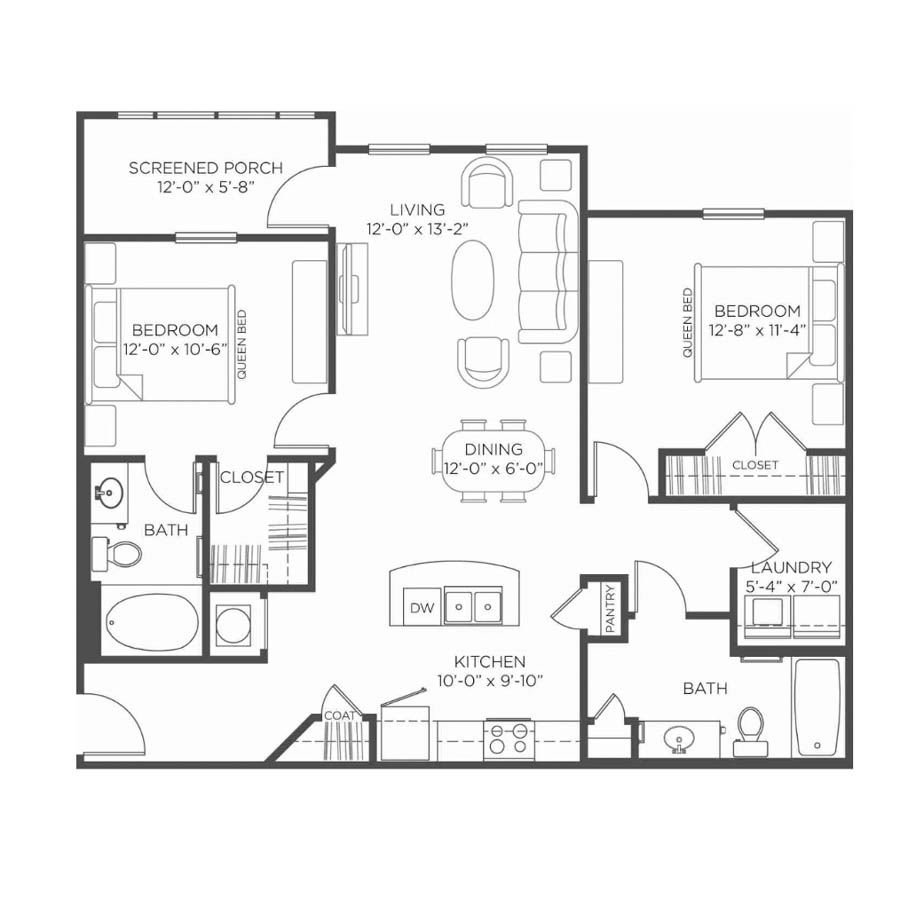 Floor Plan of Apartments in Murrells Inlet, SC | Waterleaf